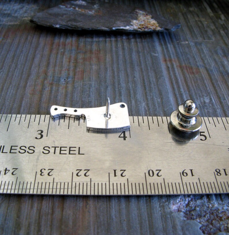 Butcher Knife Meat Cleaver Tie Tack Lapel Hat Pin Artisan Handmade in ...