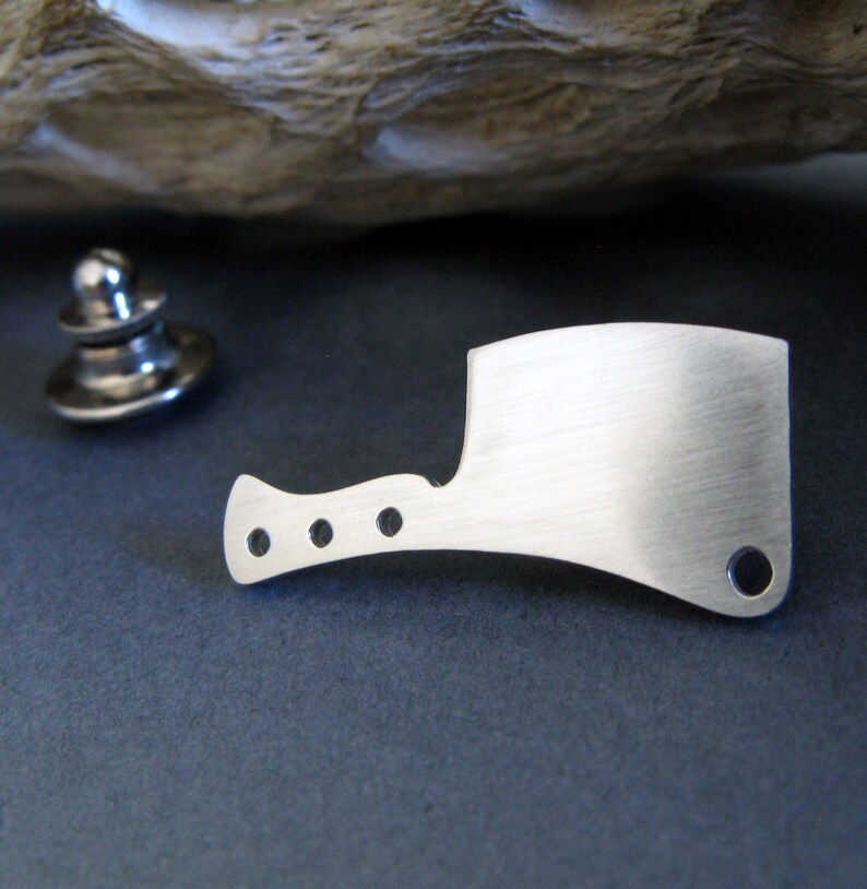 Butcher Knife Meat Cleaver Tie Tack Lapel Hat Pin Artisan Handmade in ...