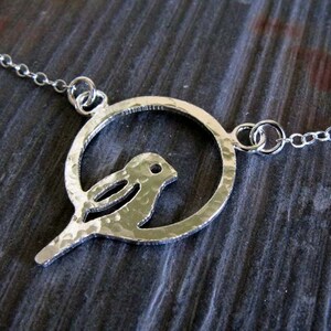 Bird in a Ring Perch Necklace Artisan Handmade in Sterling Silver - Etsy