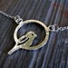 Bird in a Ring Perch Necklace Artisan Handmade in Sterling - Etsy
