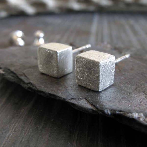 Cube Stud Earrings - Etsy