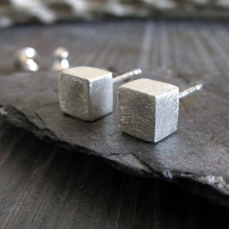 Cube Stud Earrings - Etsy