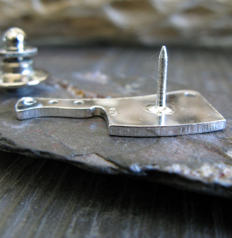 Butcher Knife Meat Cleaver Tie Tack Lapel Hat Pin Artisan Handmade in ...