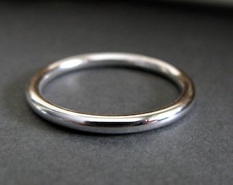 Thin Round Sterling Silver Ring Stacking Ring - Etsy