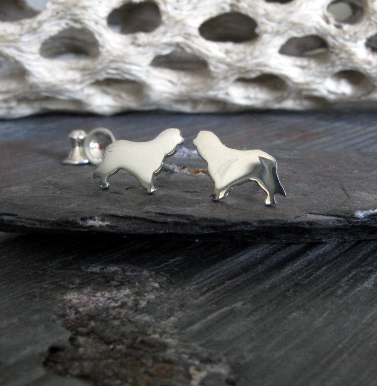 Cavalier King Charles Spaniel Dog Stud Earrings Handmade in Sterling ...