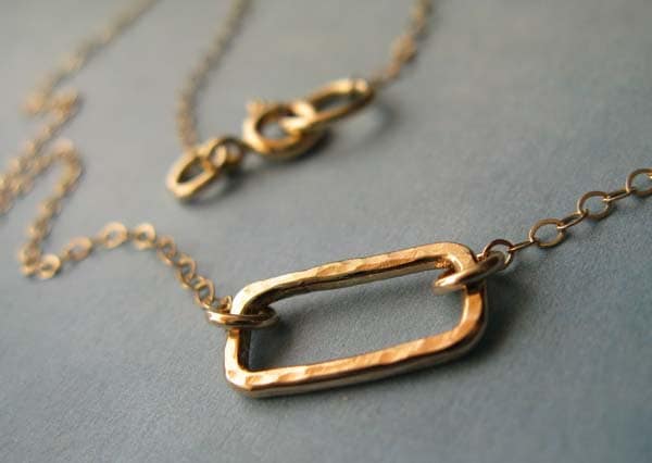 Gold Filled Rectangle Minimalist Necklace Also Available in Sterling ...