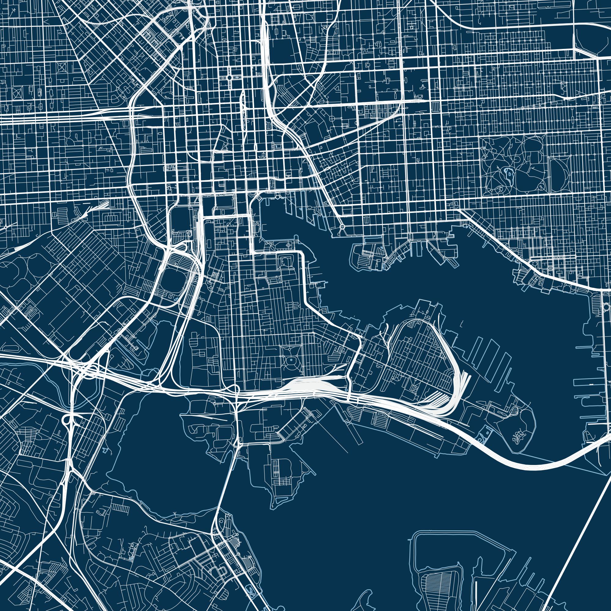 Baltimore Map | Baltimore Print | Baltimore Poster | Baltimore City Map ...