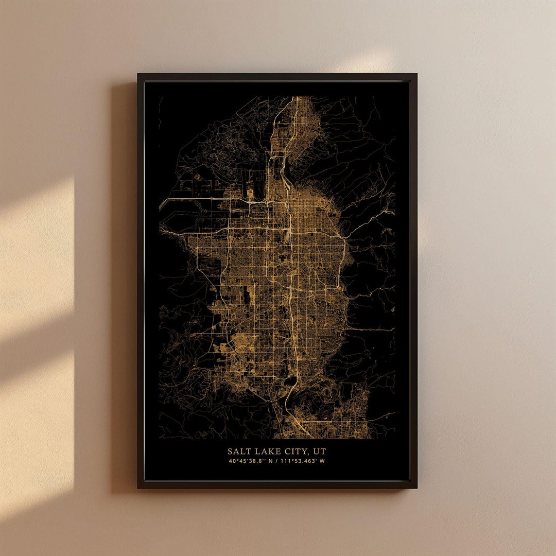 Salt Lake City Map | Salt Lake City Print | Salt Lake City Poster | Map ...