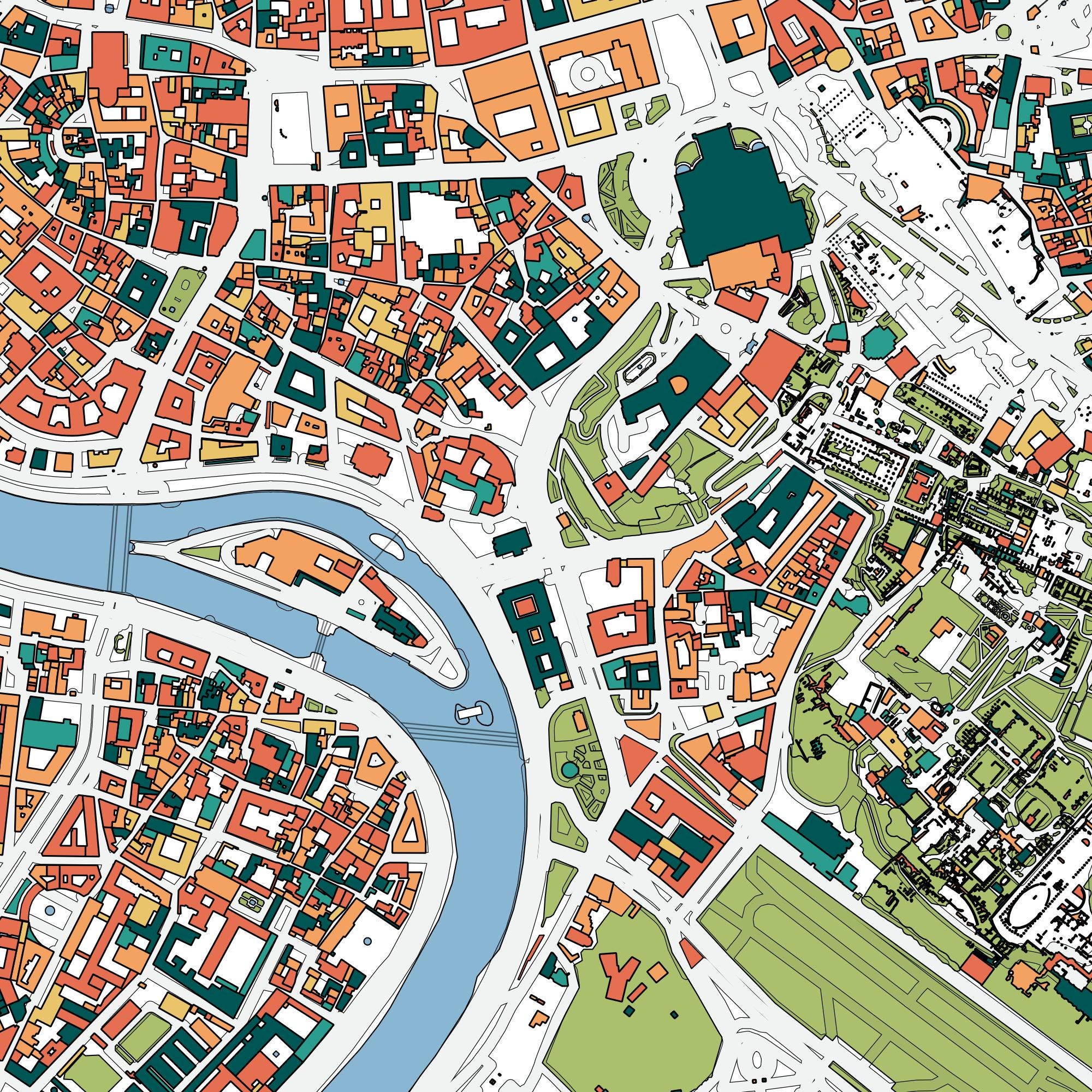 Rome Map | Rome Print | Rome Poster | Rome Historic Center Map | Map of ...