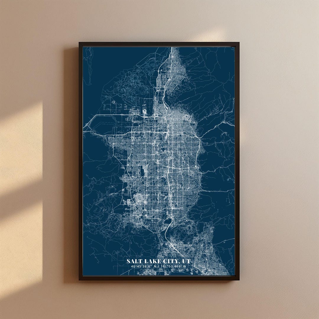 Salt Lake City Map | Salt Lake City Print | Salt Lake City Poster | Map ...