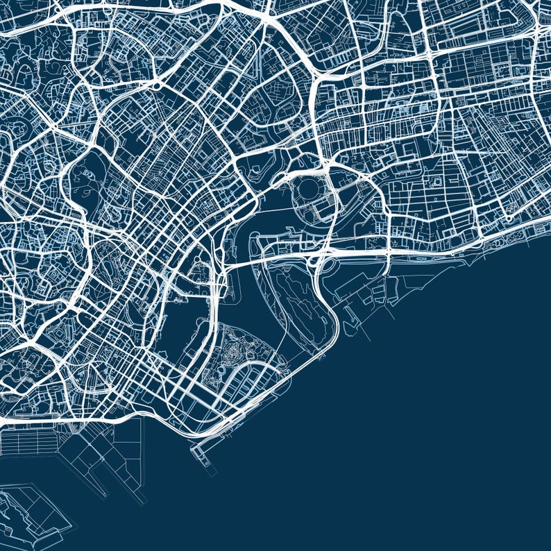 Singapore Map | Singapore Print | Singapore Poster | Singapore City Map ...