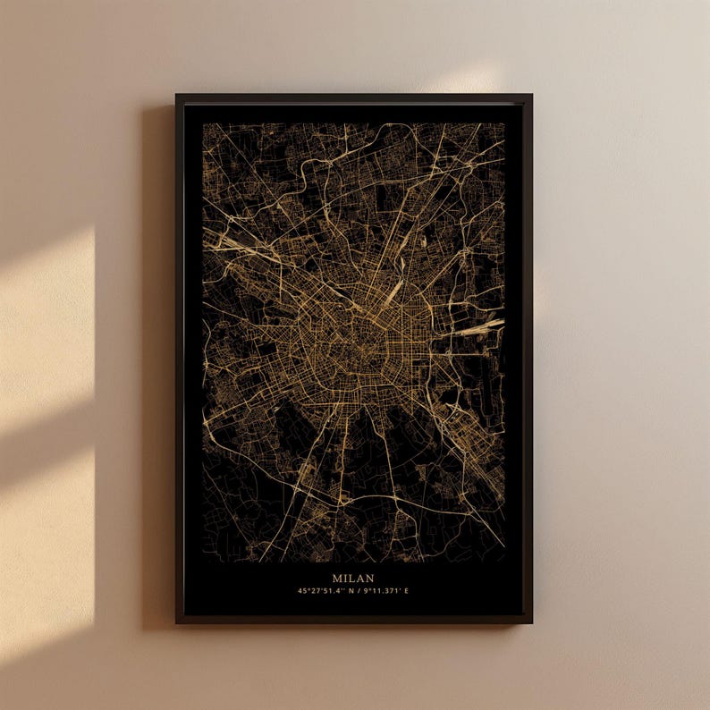 Milan Map | Milan Print | Milan Poster | Milan City Map | Map of Milan ...