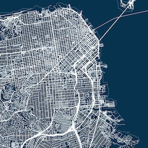 San Francisco Map | San Francisco Print | San Francisco City Map | Map ...