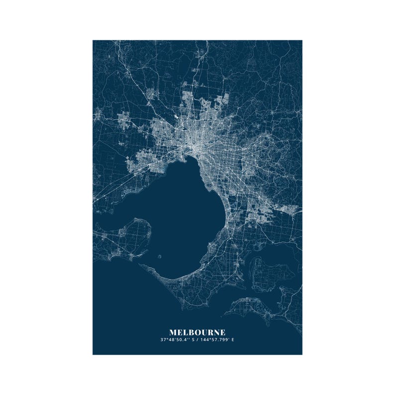 Melbourne Map | Melbourne Print | Melbourne Poster | Melbourne City Map ...