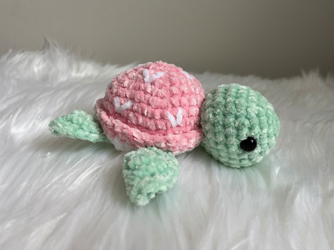 Strawberry Turtle Plushie, Crochet Turle, Turtle Toy, Turtle Stuffed ...