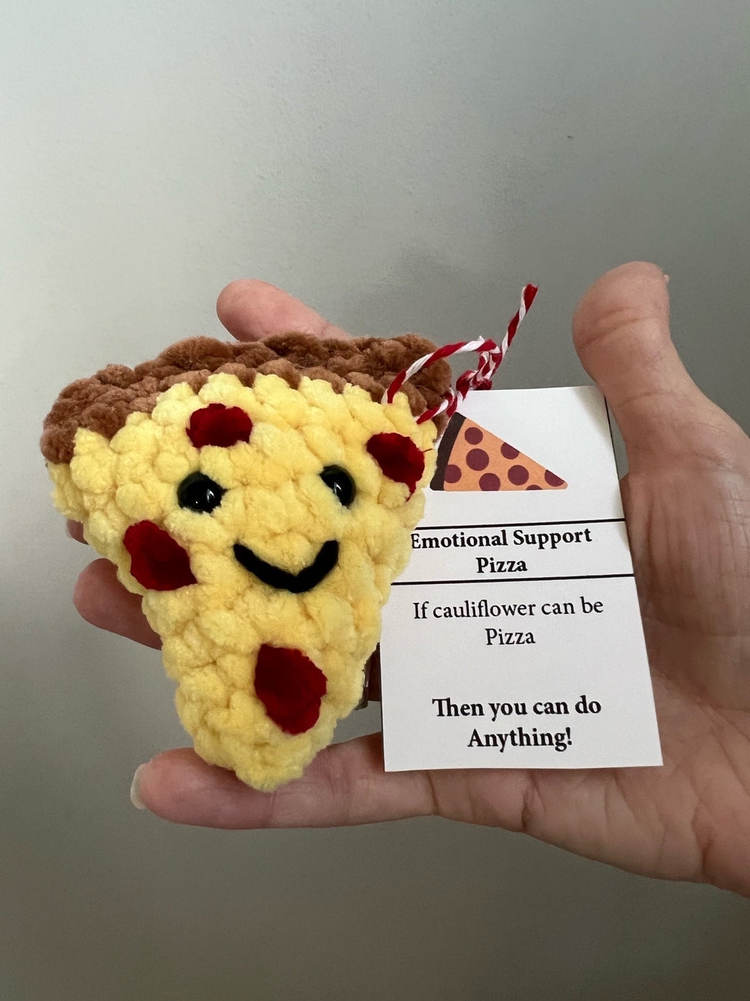 Emotional Support Pizza, Crochet Pizza, Positive Gift, Gift for Adults ...