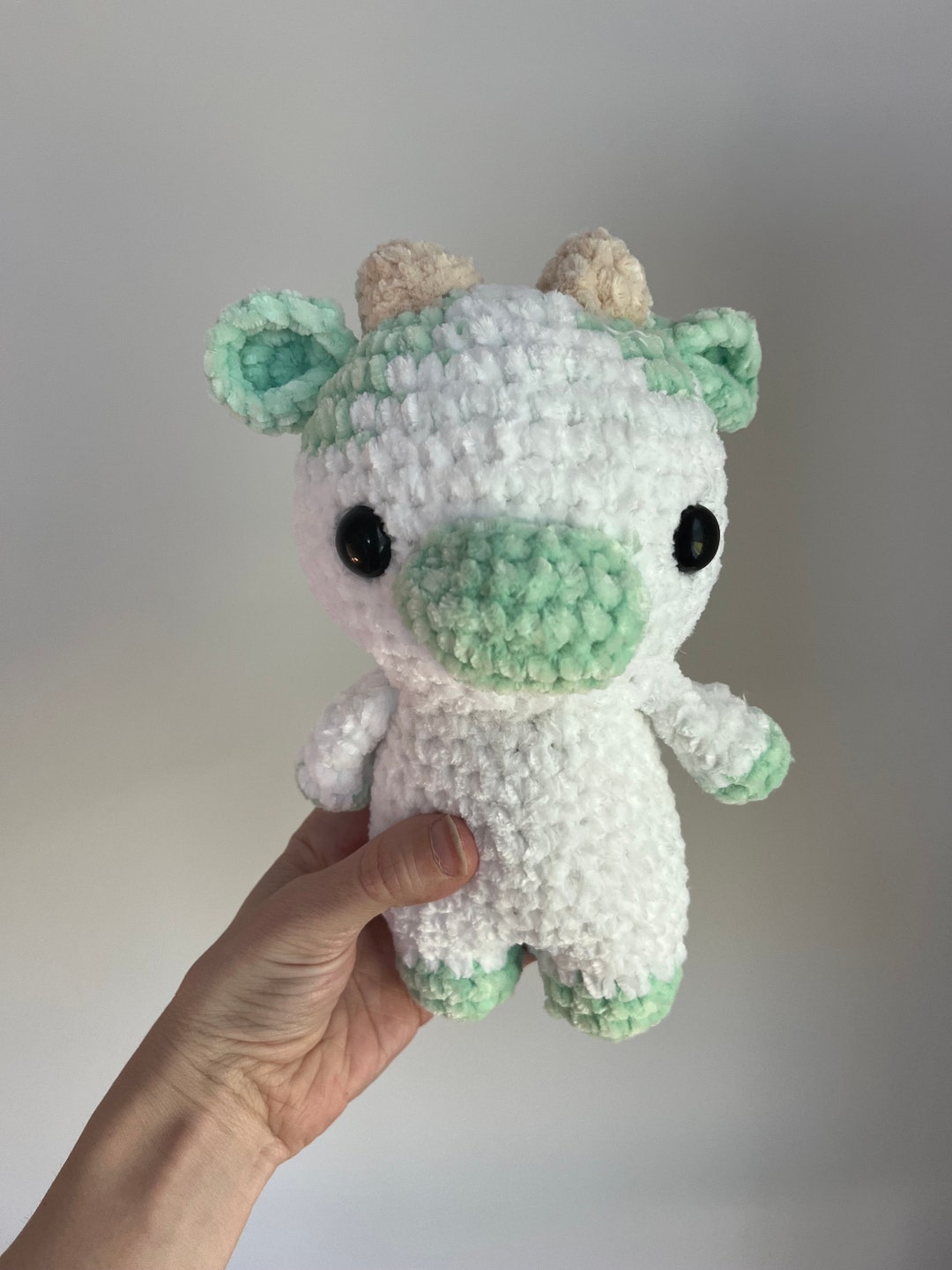 Mint Cow Plushie , Cow Toy, Cow Stuffed Animal, Crochet Animal ...