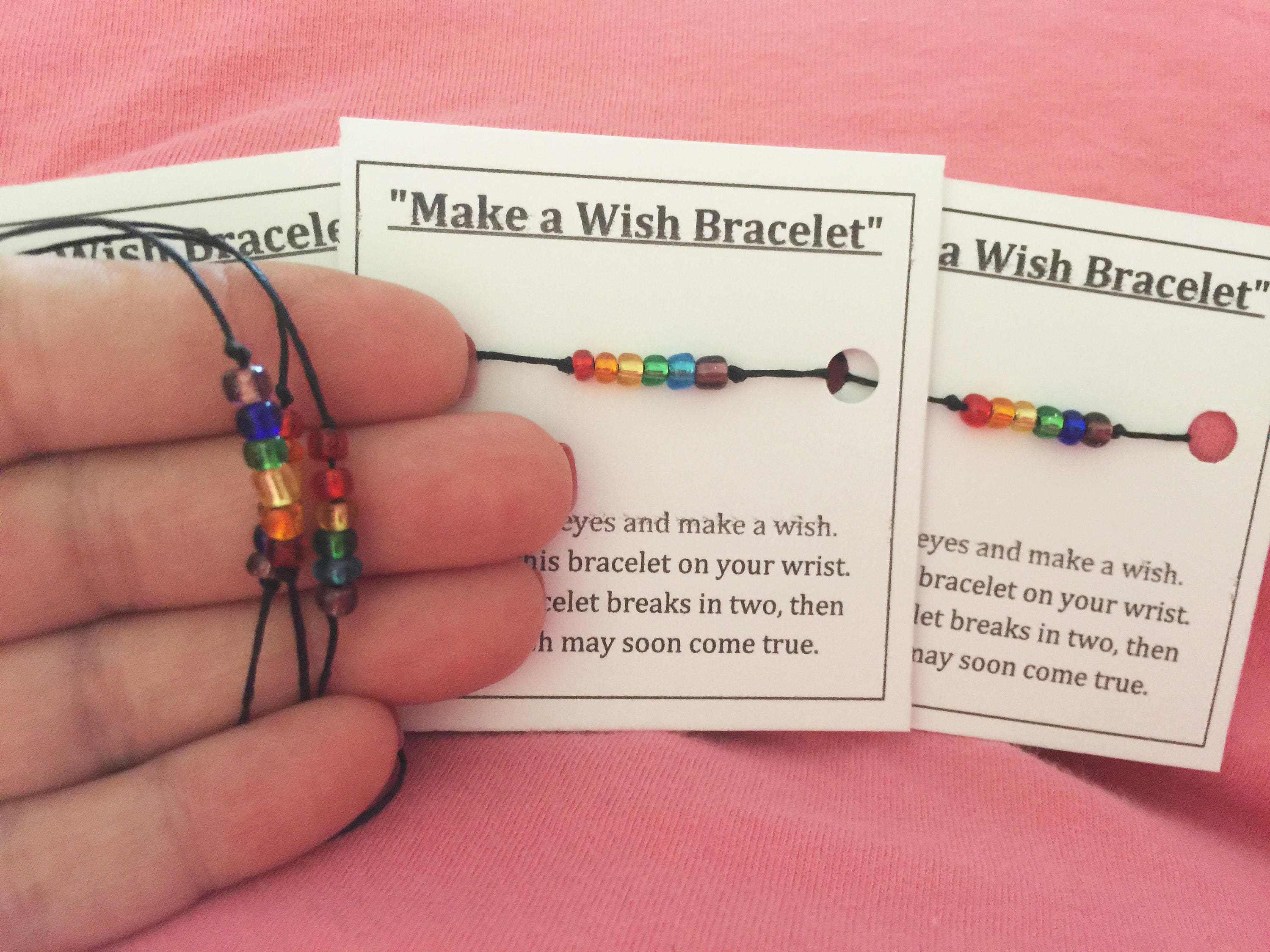 Make a Wish Bracelet Sets - Rainbow - Cotton Cord - Party Favors ...