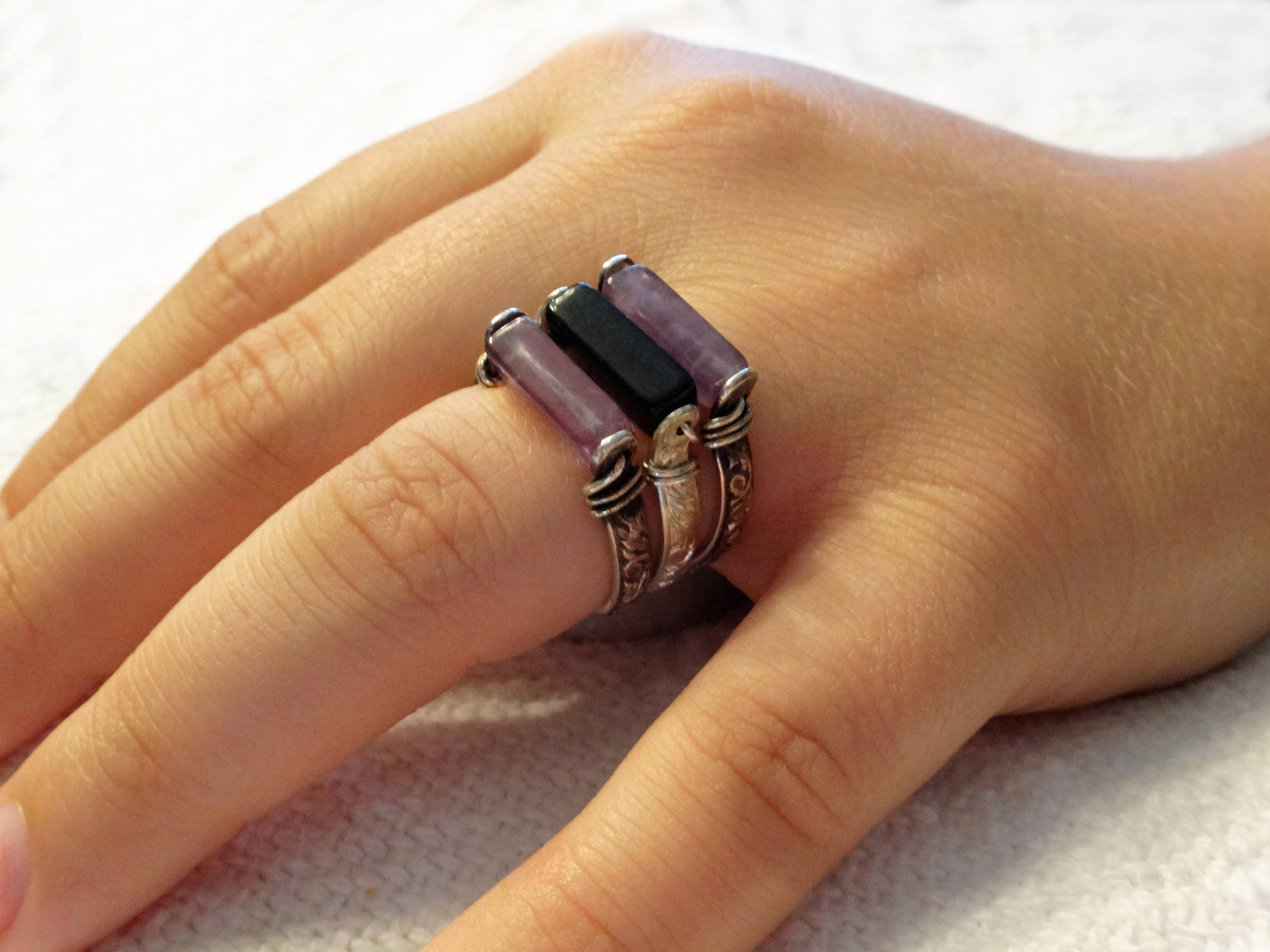 Renaissance Ring - Sterling Silver - Thistle Pattern - Lapis - Fidget ...
