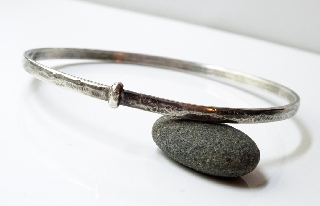 Sporran Key Bangle Bracelet - Solid Sterling Silver - Oxidized and ...