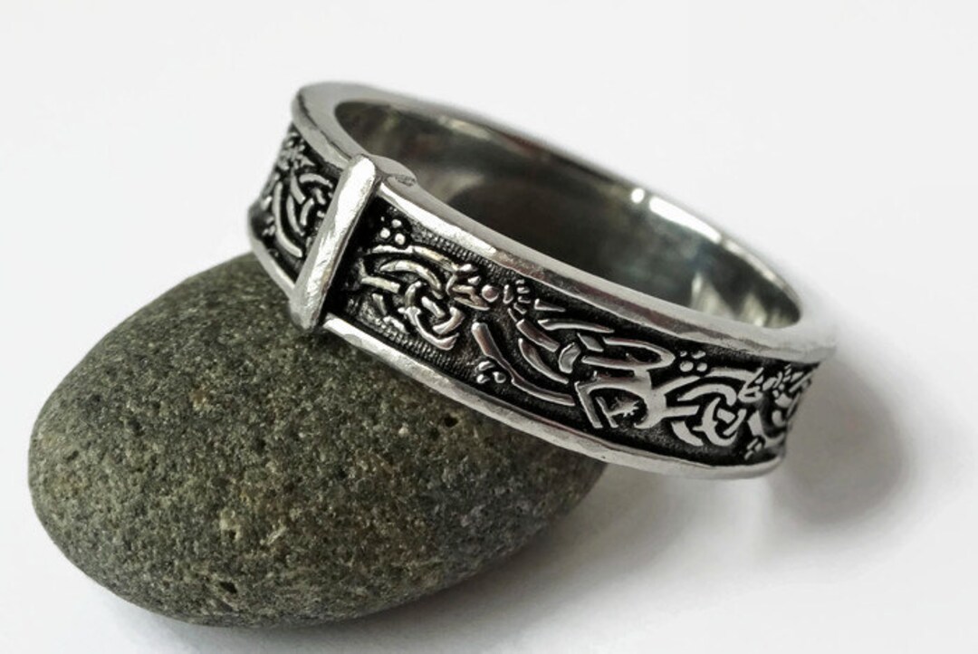 Celtic Highland Interlace Knot & Thistle Ring © Stainless - Etsy
