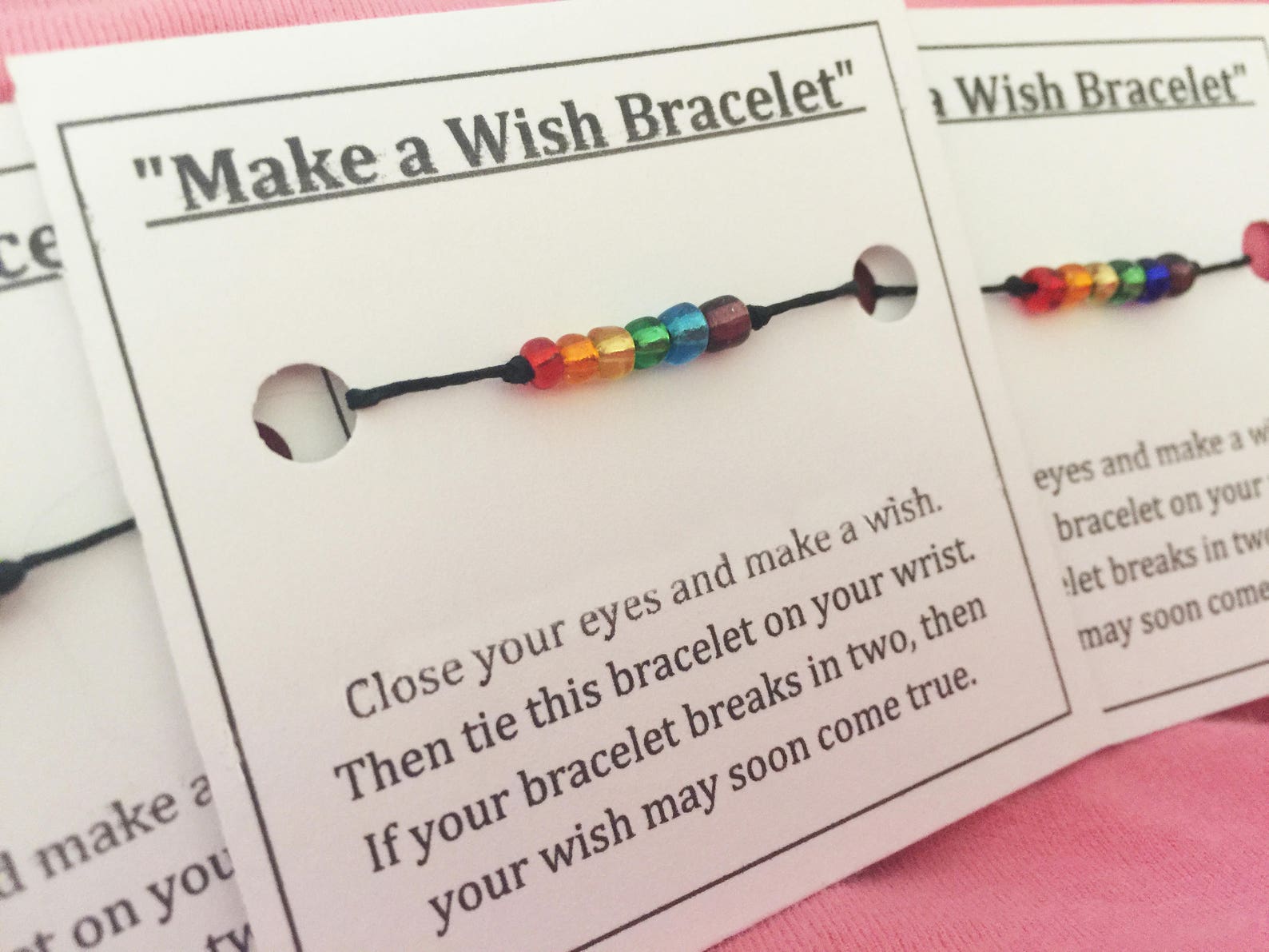 Make a Wish Bracelet Sets - Rainbow - Cotton Cord - Party Favors ...
