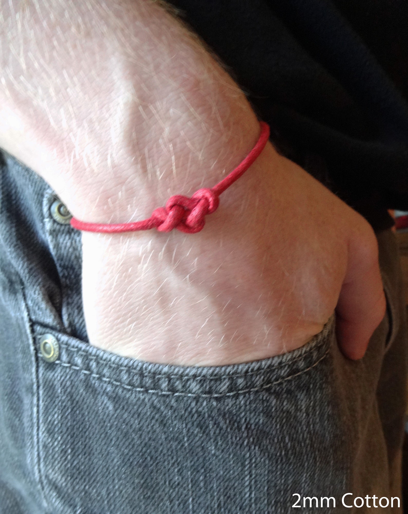 Set - Red Cord of Protection - Celtic Eternity Knot - Adjustable ...