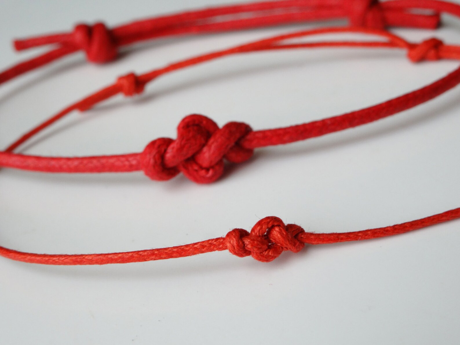 Set - Red Cord of Protection - Celtic Eternity Knot - Adjustable ...