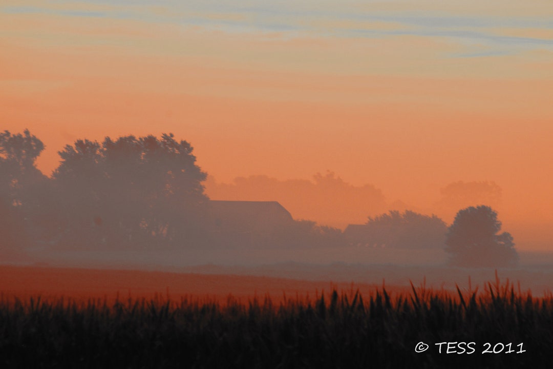 Photography Summer Morning Sunrise Photo Country Morning Iowa Farm ...