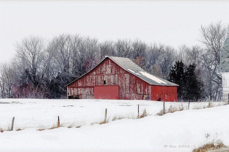 Winter Barn Print - Barn Photography - Barn Photo - Red Barn Photo ...