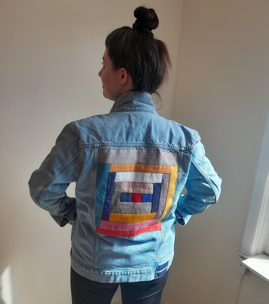 Upcycled Denim Jacket With Quilted Back Panel - Etsy