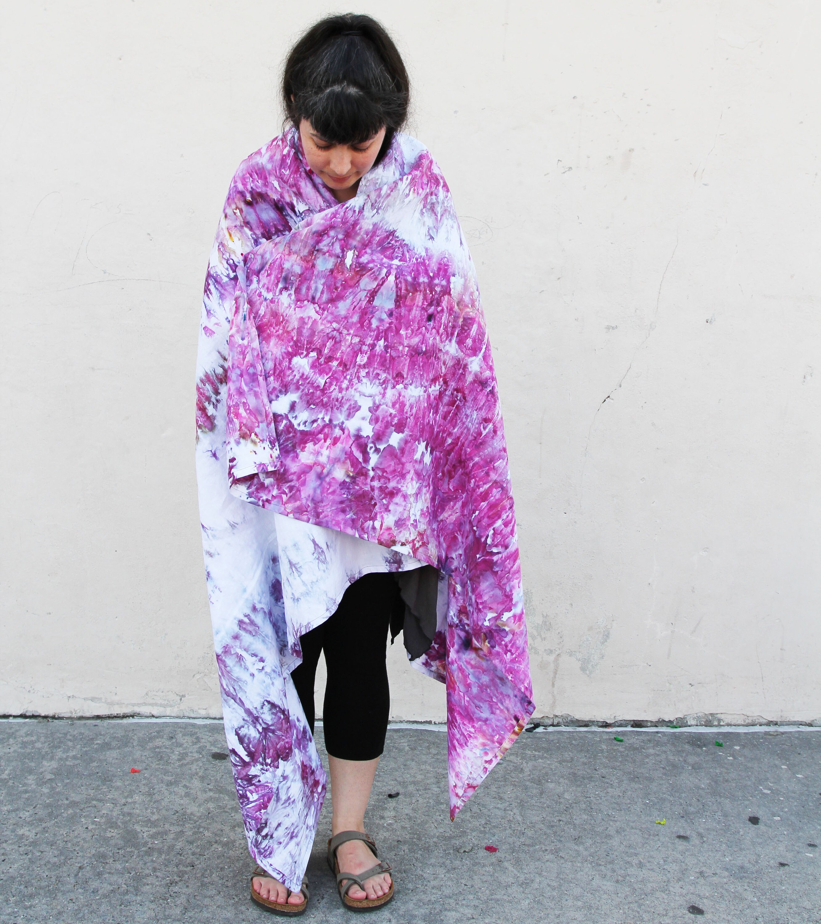 Large Linen Ice Dyed Shawl - Etsy
