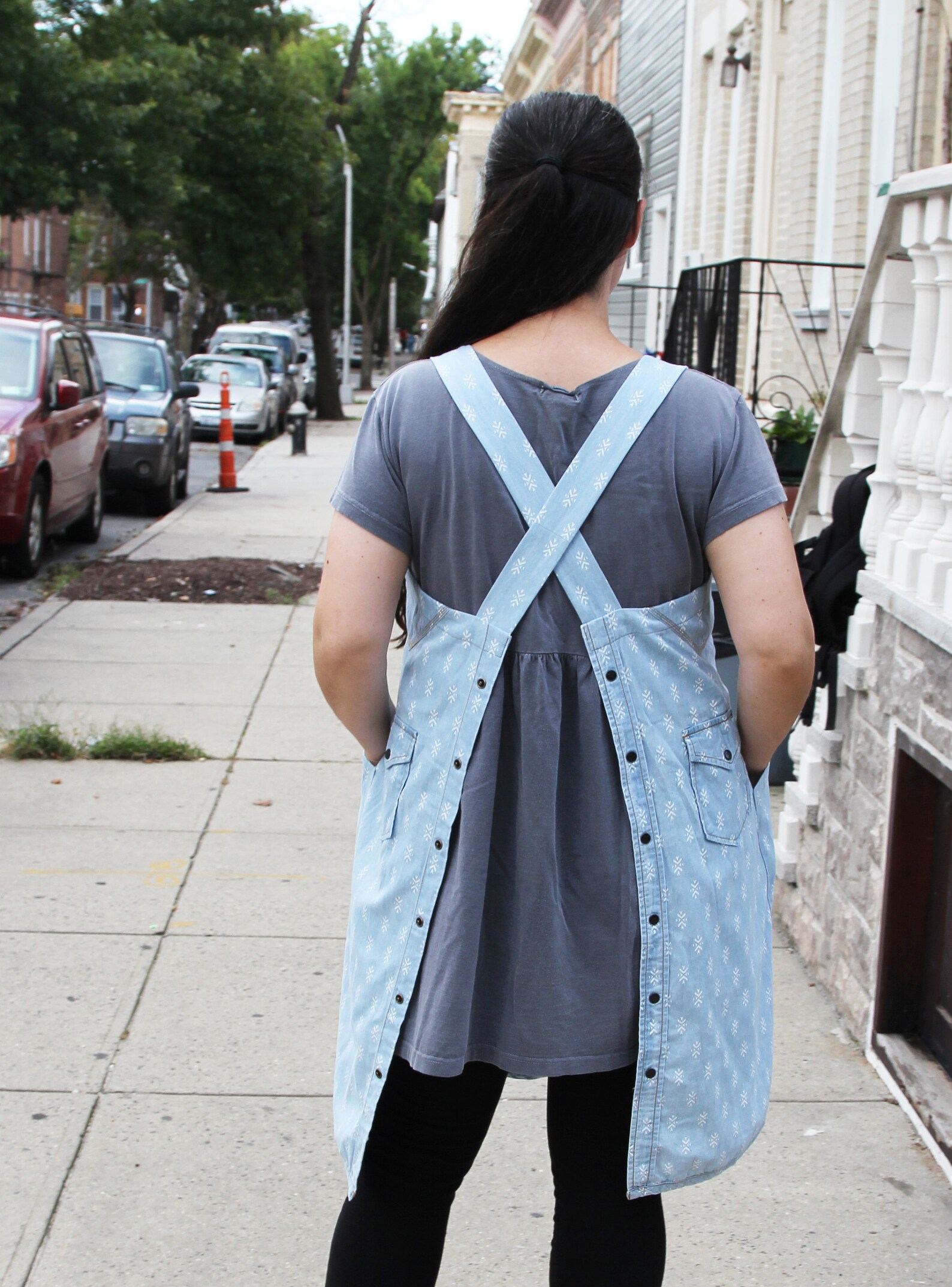 Repurposed Fabric Cross Back Apron With Pockets - Etsy
