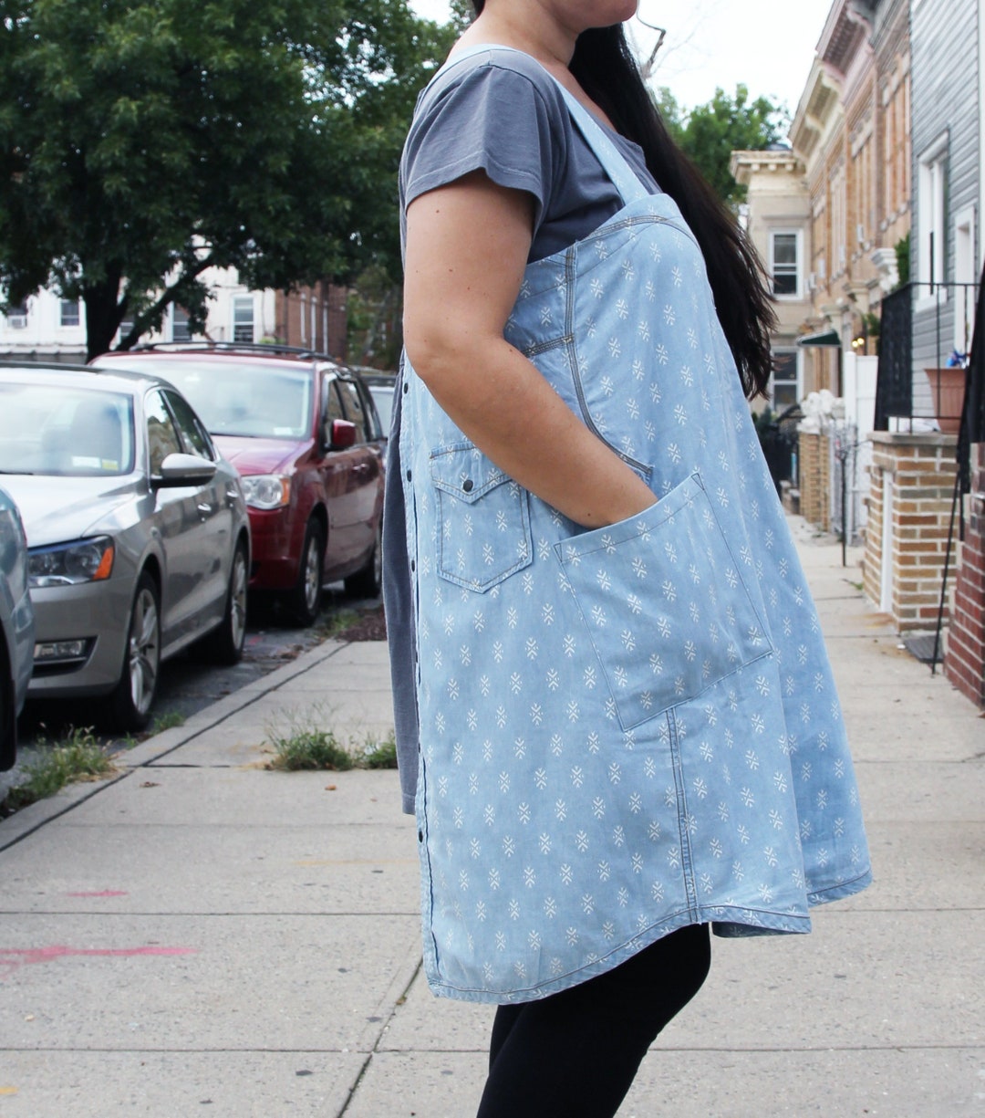 Repurposed Fabric Cross Back Apron With Pockets - Etsy