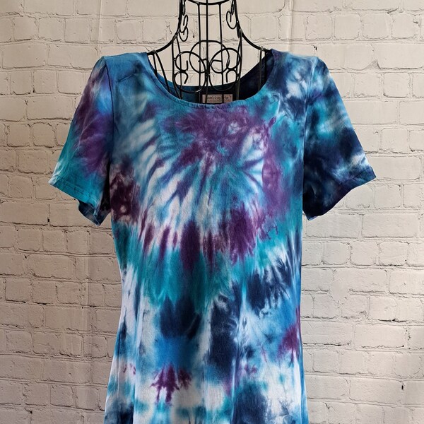 Purple and Blue Tie Dyed Dress - Etsy UK