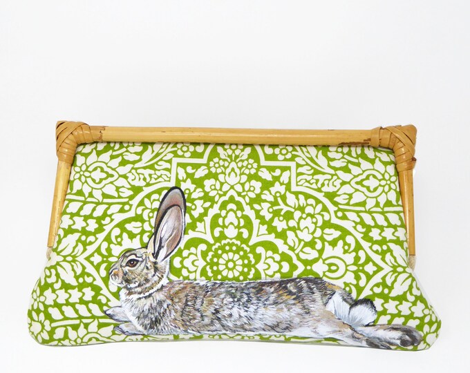 Restful Rabbit Handpainted Clutch Purse - Etsy