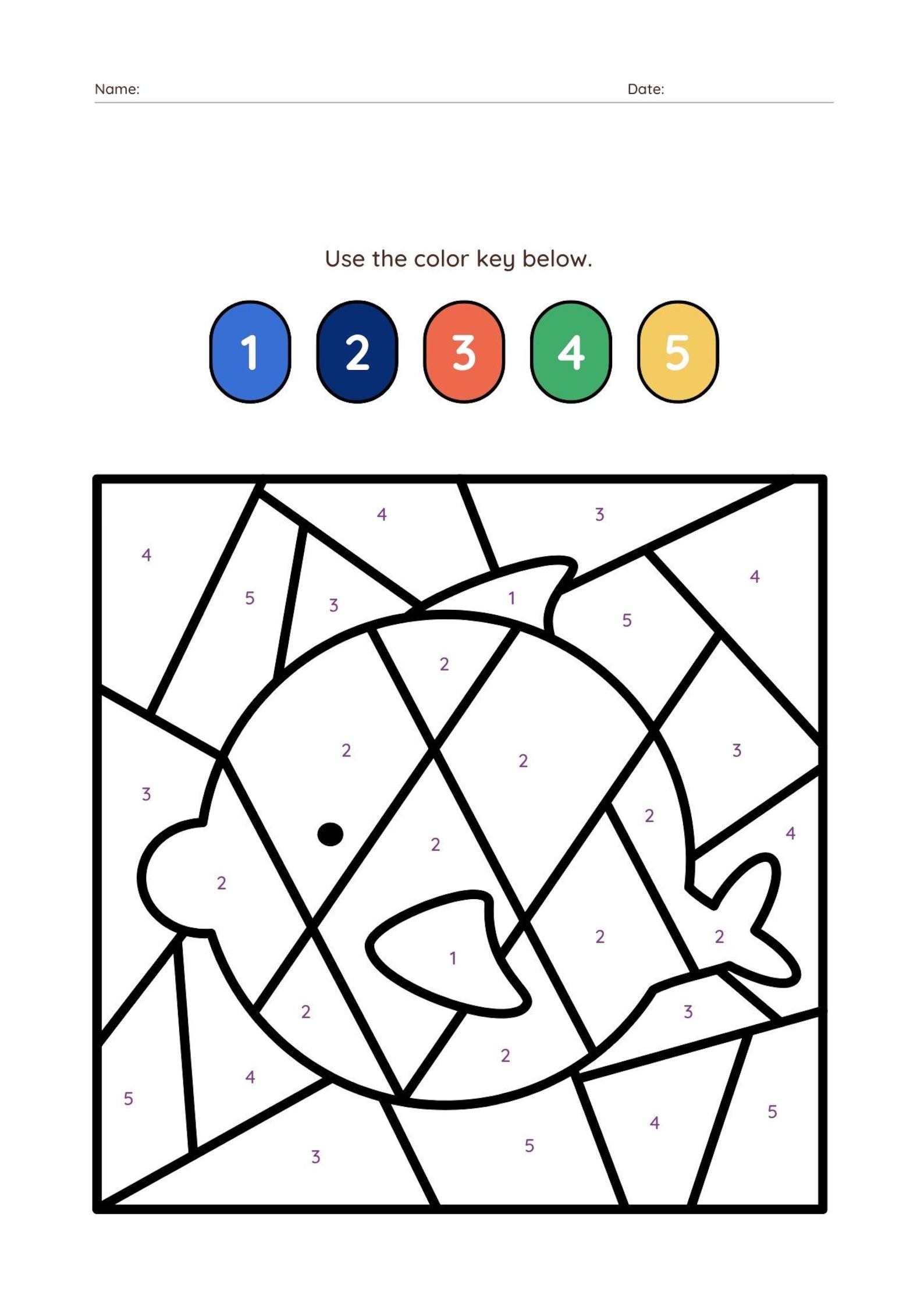 Toddler Colouring Pages by Numers Number Colouring Colouring Animals 7 ...
