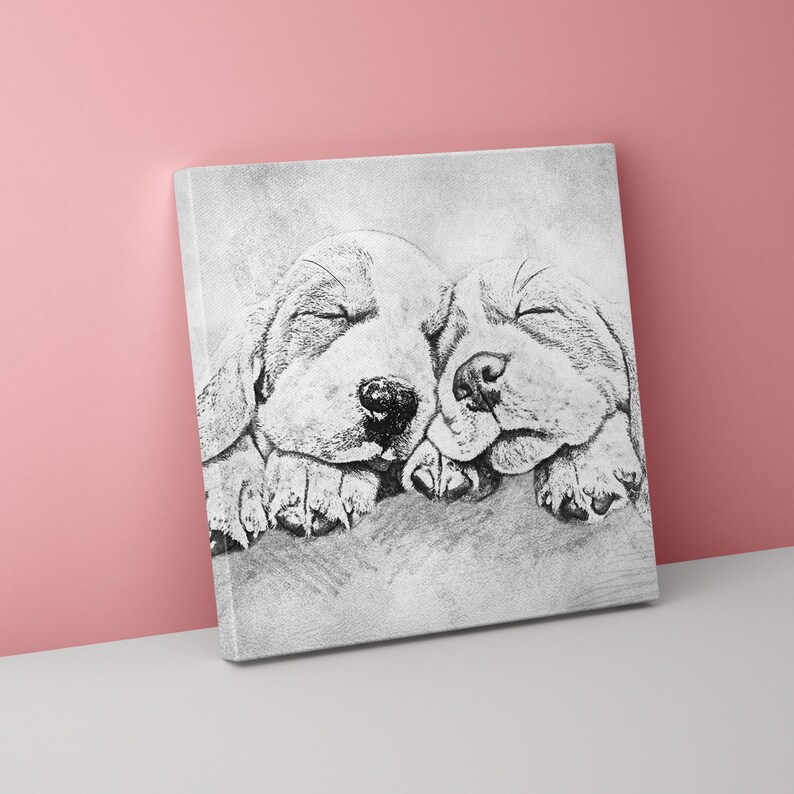 Pencil Sketch Custom Dog Portrait, Custom Dog Drawing, Custom Pet ...