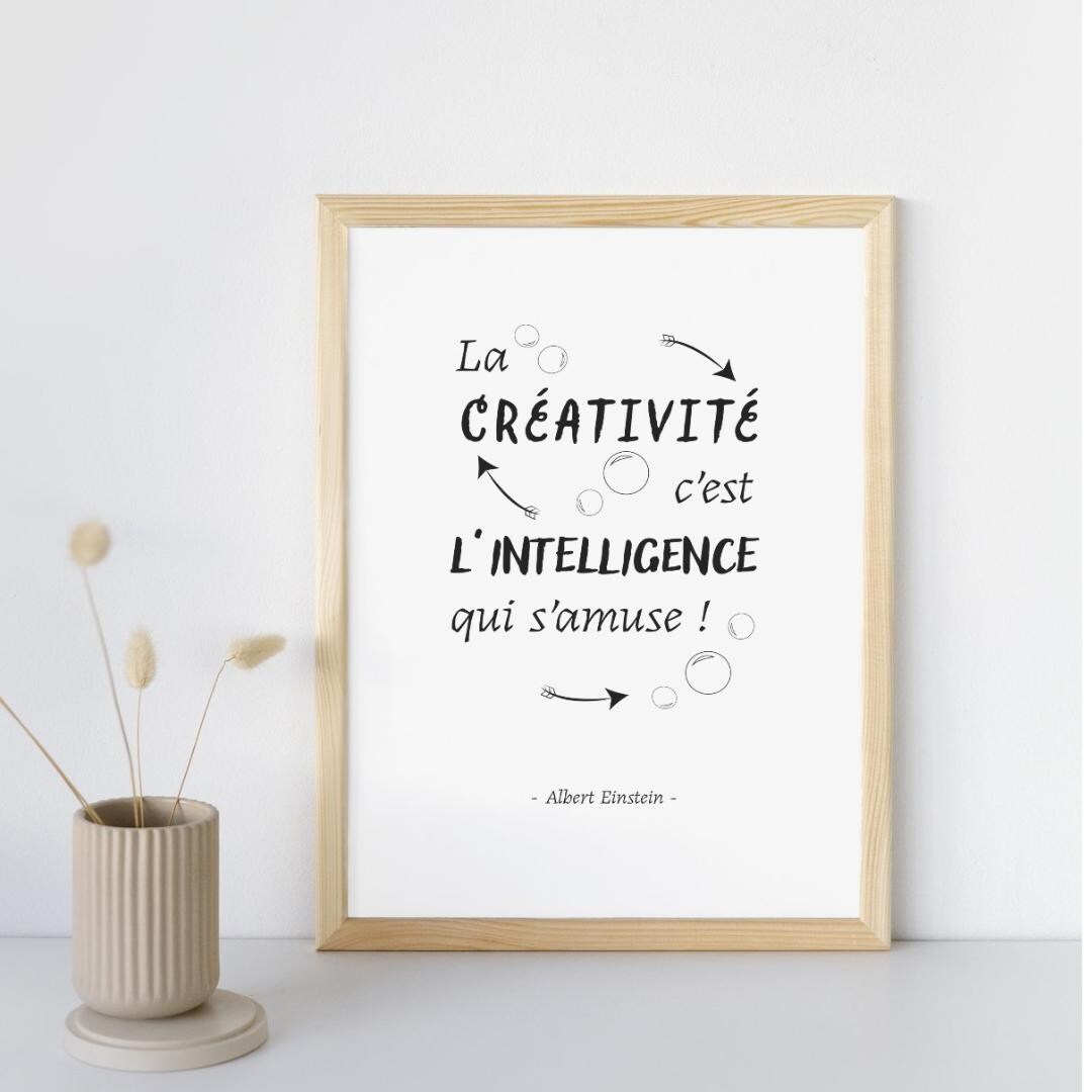 Inspirational Quote Poster - Creativity is Intelligence Having Fun ...