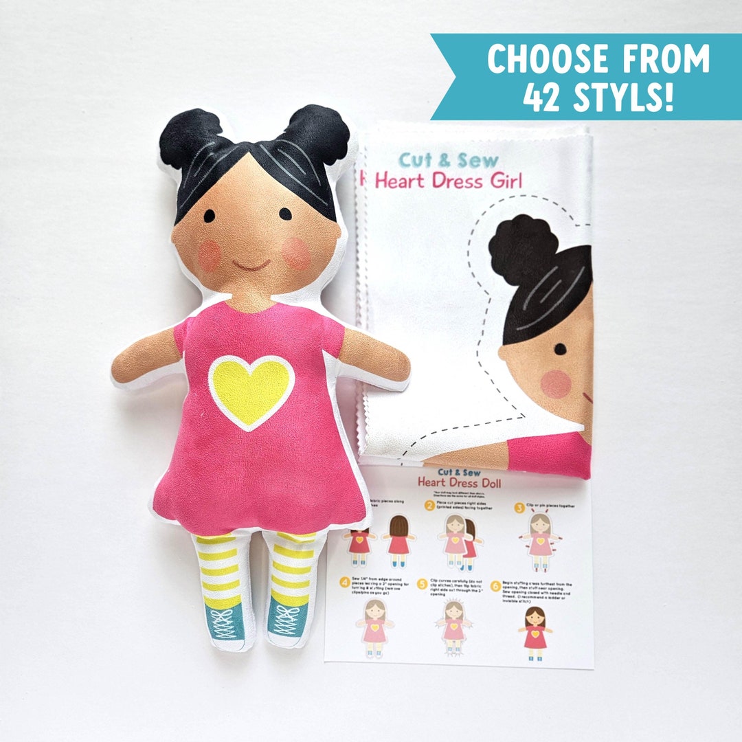 DIY Plush Doll Sewing Kit, Soft Doll Sewing Kit, Custom Doll Cut & Sew ...