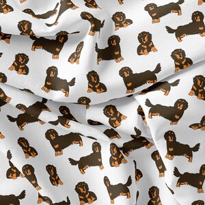 Long-haired Dachshund Fabric by the Yard or Fat Quarter Dog Fabric ...