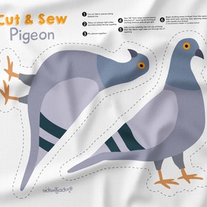 New York Pigeon Cut and Sew Panel Pigeon Fabric Panel Pigeon - Etsy