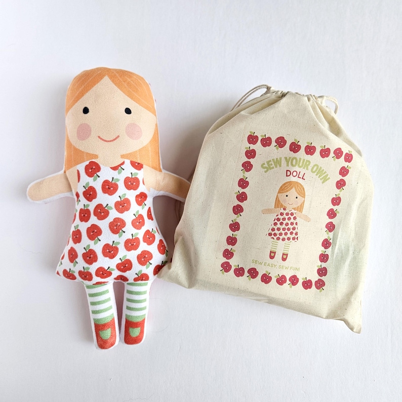 Custom Doll Making Kit for Kids, Beginner Sewing Doll Fabric Panel ...