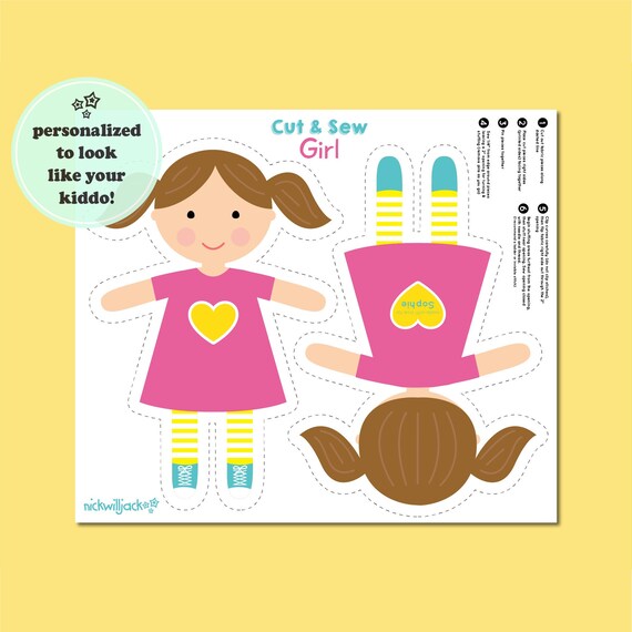 Custom Doll Cut and Sew Panel, Custom Doll Fabric Panel, Doll Fabric ...