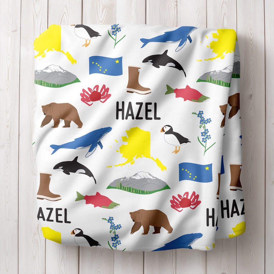 ALASKA Personalized Blanket Personalized Baby Blanket Alaska Gifts ...