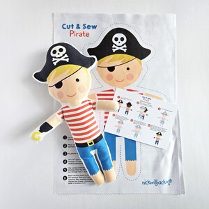 Cut and Sew Pirate Doll , Custom Doll Sewing Kit, DIY Pirate Boy Doll ...