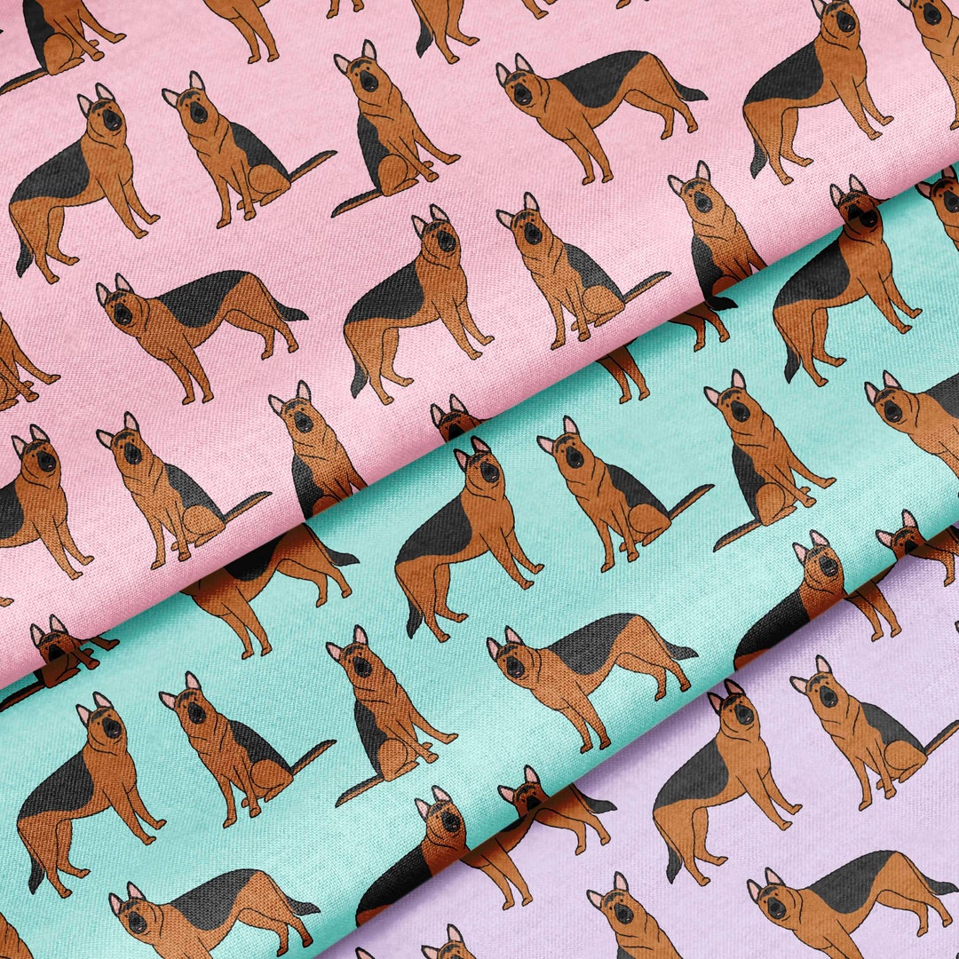 German Shepherd Fabric by the Yard or Fat Quarter - Dog Fabric ...