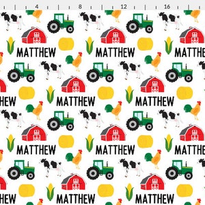 Personalized Farm Fabric Custom Farm Fabric Fabric by the Yard or Fat ...