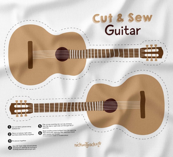 DIY Guitar Cut and Sew Panel, Guitar Fabric Panel, Guitar Sewing ...