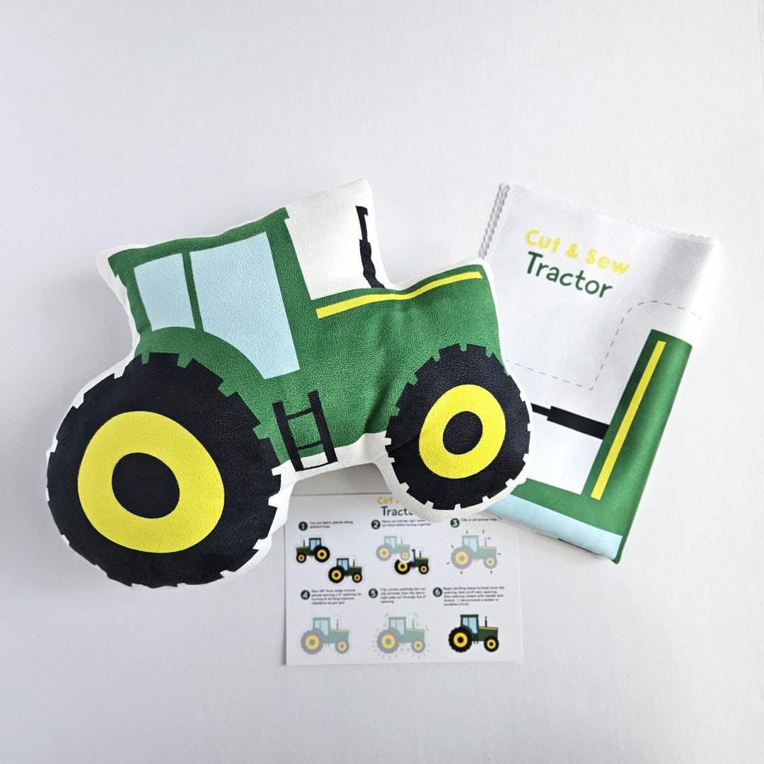 DIY Farm Tractor Sewing Kit, Tractor Fabric Panel, Tractor Cushion ...
